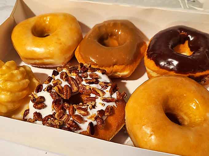 Donut Box: Six different paths to happiness, each one showcasing the range of flavors that potato flour can achieve.