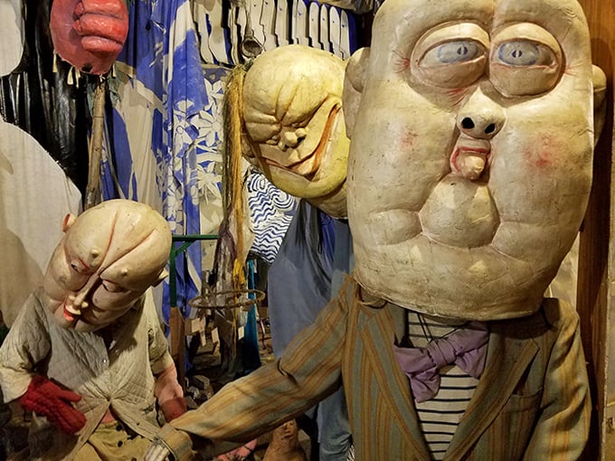 This grotesquely magnificent puppet face showcases the distinctive style that makes Bread & Puppet instantly recognizable in the art world.