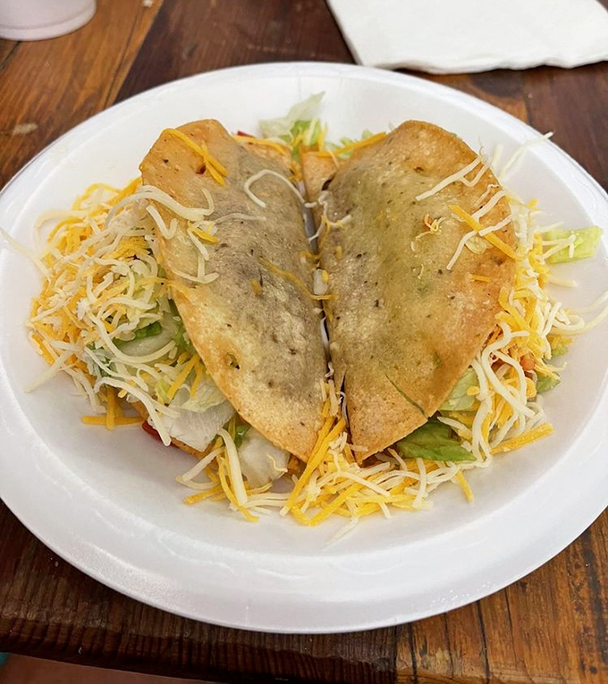 These aren't your fast-food tacos &ndash; crispy shells cradle generous portions of seasoned meat, fresh lettuce, and cheese that doesn't come from a bag.