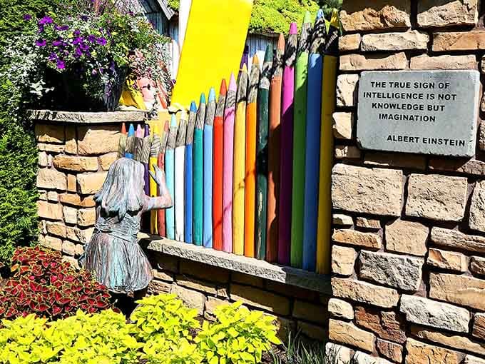 These giant colorful pencils standing like sentries remind us that imagination is the best tool in any garden, even better than a really good shovel.