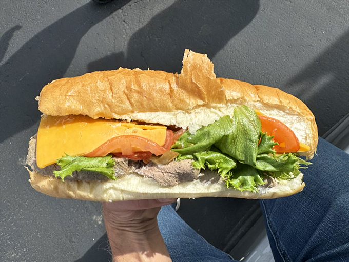 This roast beef sandwich proves Grebe's savory game is as strong as their sweet one &ndash; perfect for lunch before dessert.