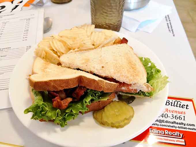 The club sandwich stacked high with turkey, ham, bacon, and ambition, held together with toothpicks and served with chips for good measure.