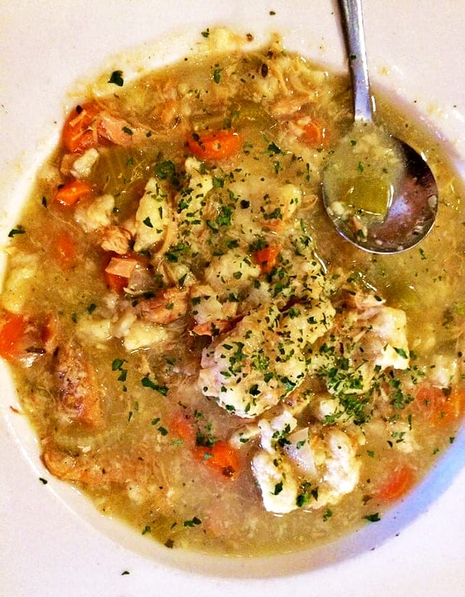 This chicken dumpling soup doesn't just warm your body &ndash; it hugs your soul with tender chunks of chicken and pillowy dumplings.