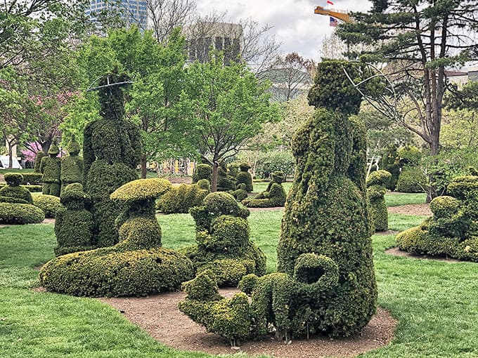 These aren't just bushes with good haircuts &ndash; they're people frozen in mid-conversation, eternally enjoying their leafy Sunday outing.