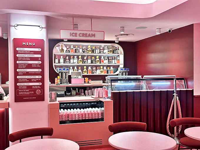 Part bar, part ice cream counter&mdash;this retro-inspired serving station offers both traditional scoops and grown-up frozen cocktails.
