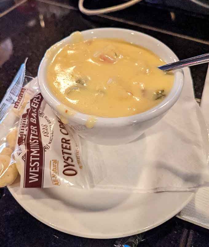 Clam chowder so creamy and loaded with actual clams, it's like a warm hug from the ocean, if oceans gave hugs instead of waves.