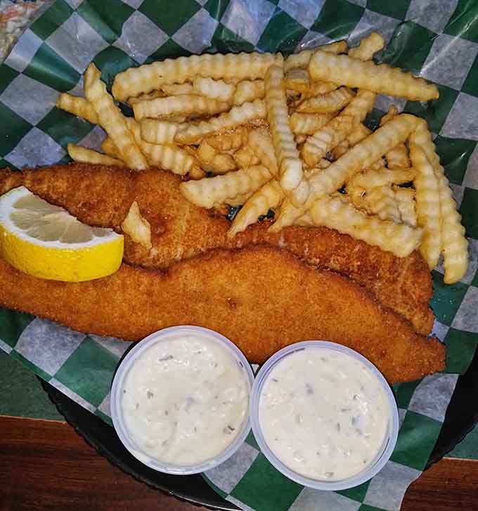 Beer-battered fish that's crispier than a autumn leaf and twice as satisfying as you'd expect.