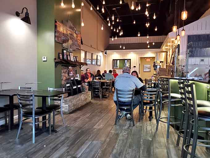 The dining room buzzes with happy customers who've discovered that Milford's hiding some seriously impressive pizza in plain sight.