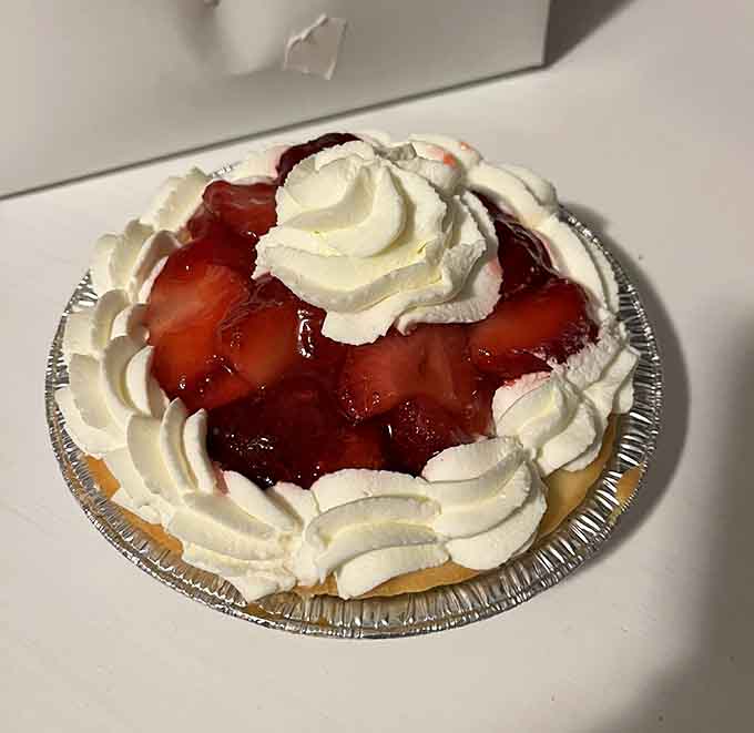 This strawberry pie topped with whipped cream is basically summer in dessert form, and it's glorious.