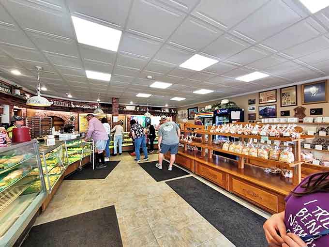 Customers: The bakery's interior hasn't changed much since your grandparents' first visit. The wood shelving holds both bread and decades of Cambridge memories.