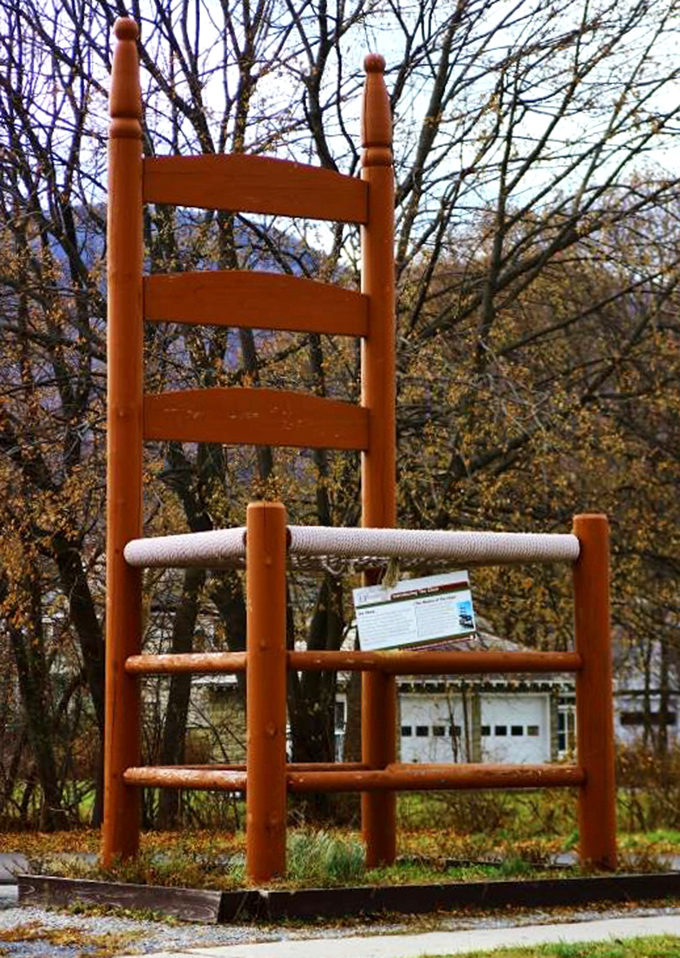 The classic design, scaled to gigantic proportions, showcases traditional craftsmanship that furniture makers have used for centuries.