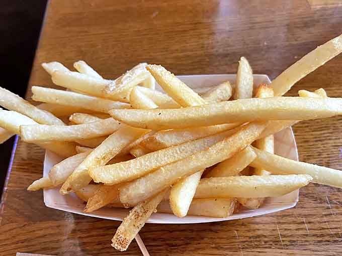 Crispy, golden fries piled high and ready to disappear faster than you can say "I probably shouldn't eat all of these" before eating all of them anyway.