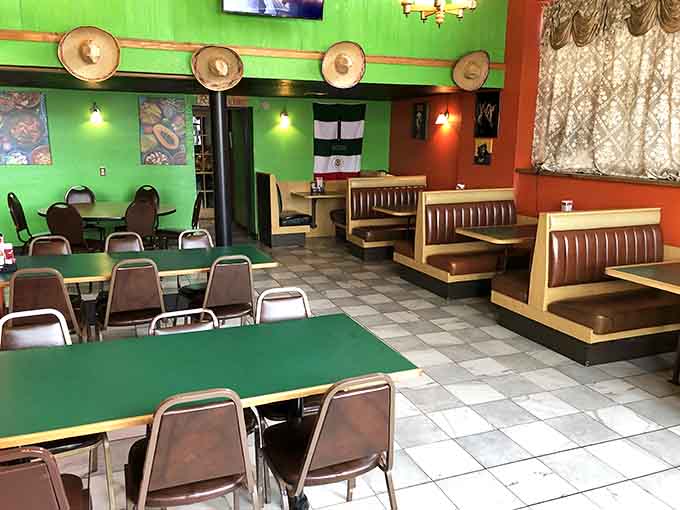 The dining room's vibrant colors and comfortable booths create the perfect setting for making memories and possibly loosening your belt a notch.