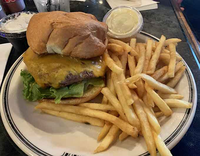 A burger and fries that prove Market Bar-B-Que doesn't just do barbecue, they do comfort food that actually comforts your soul.