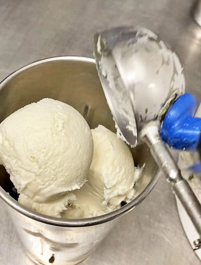 Creamy vanilla perfection awaits the scoop, ready to transform into a shake that makes the perfect slider companion.