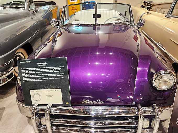 That purple Muntz Jets Convertible proves someone had the courage to choose personality over conformity, and we're all better for it.