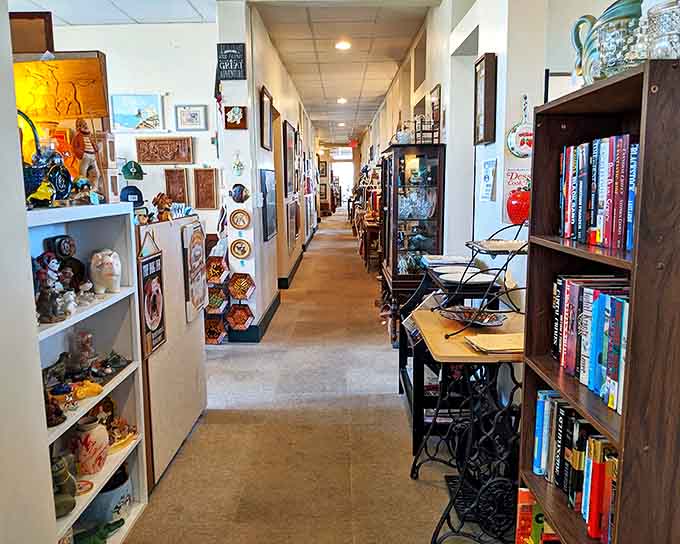 This corridor of curiosities stretches like a timeline of American design, each booth a different decade waiting to be rediscovered.