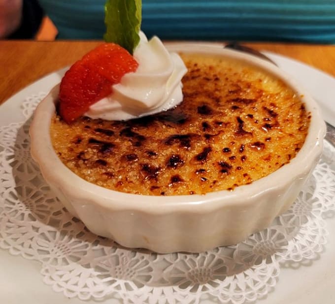 That caramelized sugar top on maple cr&egrave;me br&ucirc;l&eacute;e cracks perfectly under your spoon every single time.