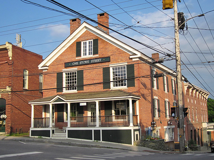 A beautifully repurposed historic building housing multiple businesses under one roof &ndash; the epitome of small-town adaptive reuse.