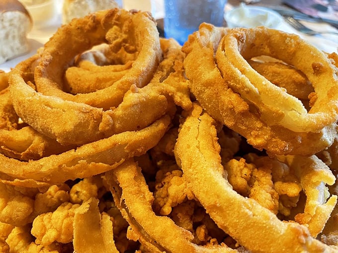 Crispy, golden halos of onion perfection that make you wonder why anyone would ever consider them a side dish.