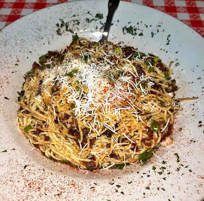 Pasta Alla Mamma &ndash; where humble ingredients transform into extraordinary comfort, with each twirl of the fork delivering a perfect balance of flavors.