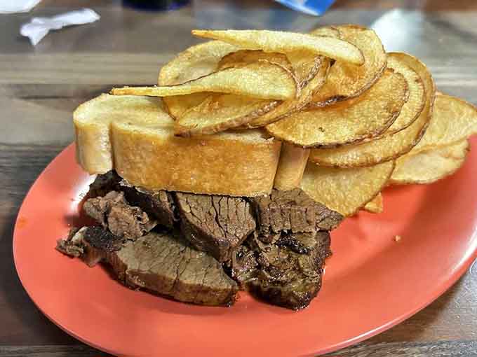 The Kansas City Plate with brisket proves that sometimes the classics need no improvement, just perfect execution and generous portions.