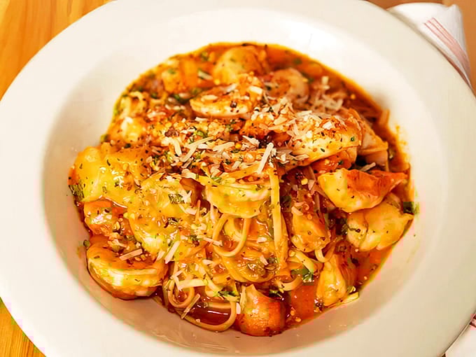 Seafood Diablo pasta: Linguini twisted with plump shrimp and a sauce that brings just enough heat to wake up your taste buds.