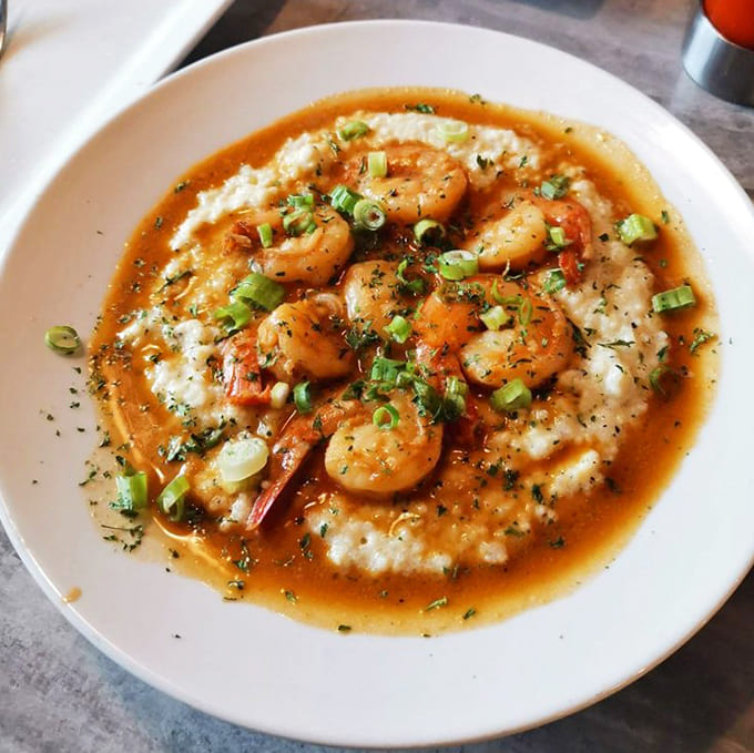 Shrimp and grits so photogenic they deserve their own social media account and a modeling contract.