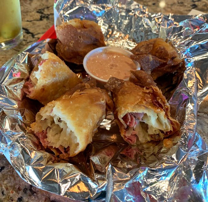 Reuben egg rolls marry two classics into crispy, corned-beef-filled bundles of joy that disappear faster than common sense.