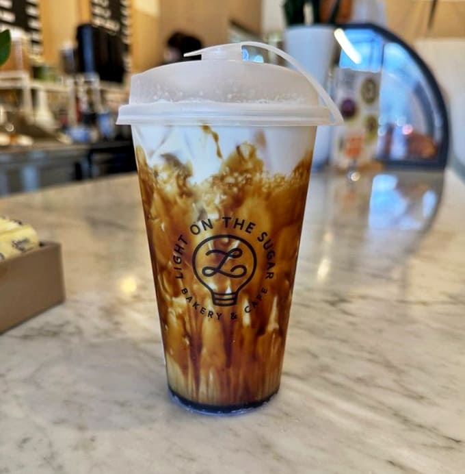 Tiger Sugar Latte: Hypnotic swirls of brown sugar and milk create a caffeinated tiger's eye &ndash; as beautiful to photograph as it is delicious to drink.