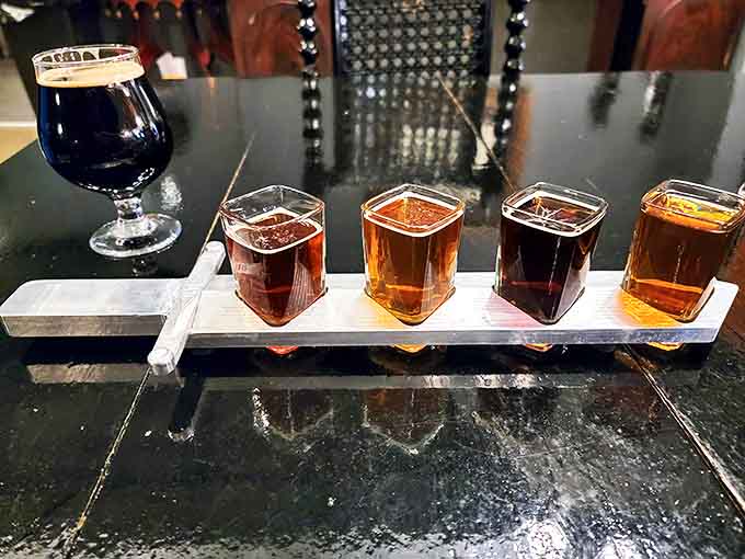 A proper beer flight lets you taste the rainbow, assuming rainbows were made of hops and malt instead of light.