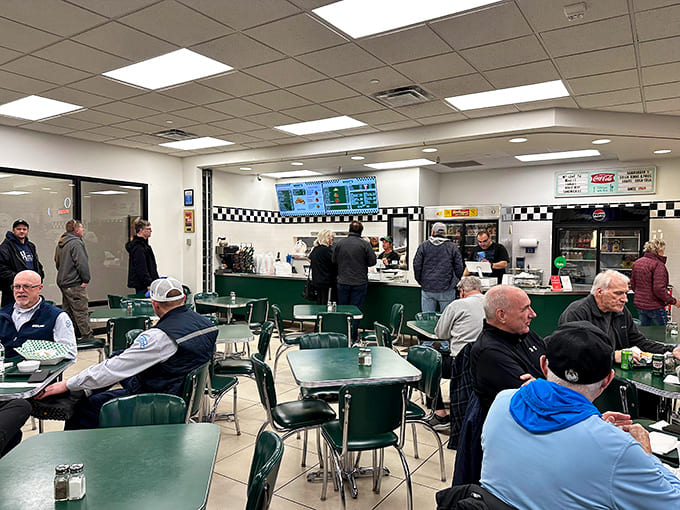 The spacious dining room welcomes everyone from construction workers to families, all united in their appreciation for honest comfort food done right.