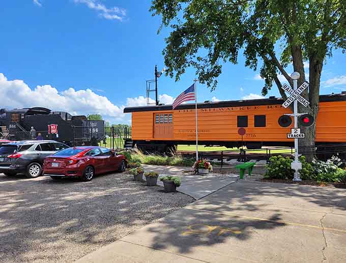 That bright orange caboose outside is your chance to see where railroad workers called home during long hauls across America's heartland.