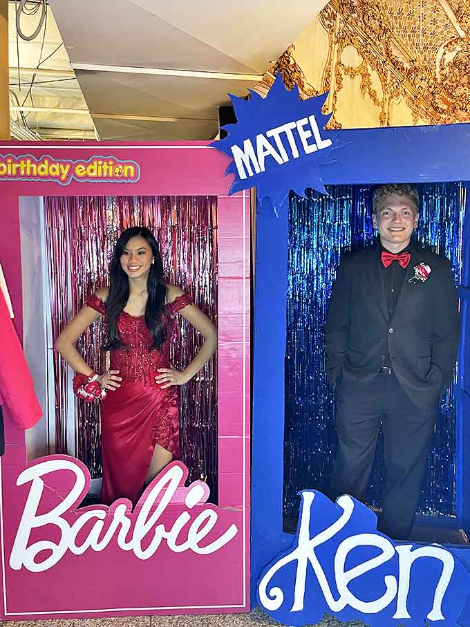 Step into plastic fantastic perfection with life-sized Barbie and Ken boxes that transform visitors into living dolls.