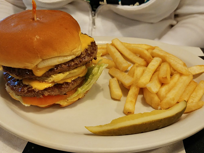 A burger so tall, you might need a stepladder to take the first bite.