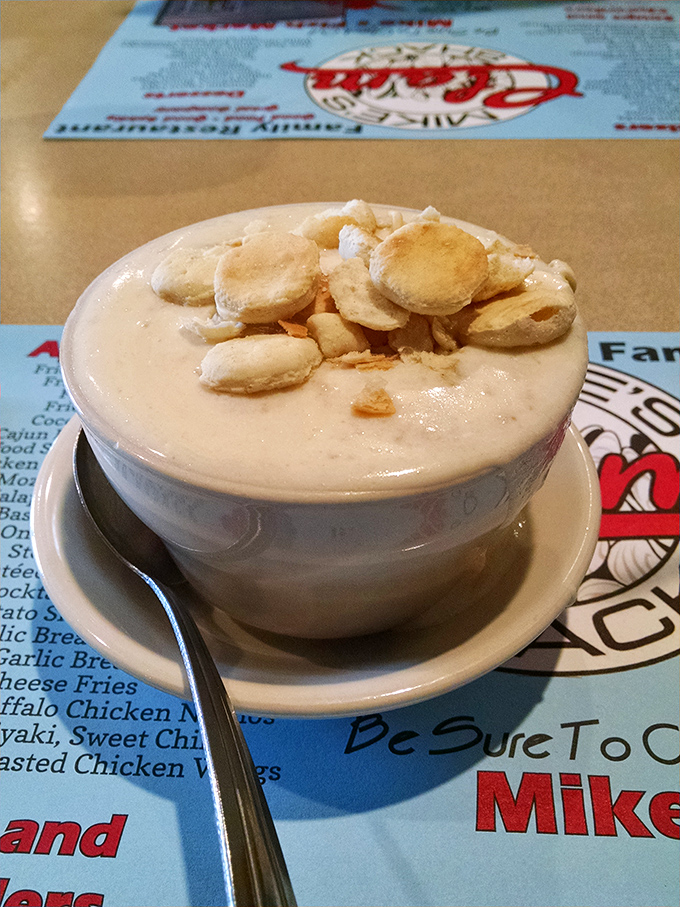 Chowder that warms the soul! This creamy bowl topped with oyster crackers is Maine comfort food at its finest.