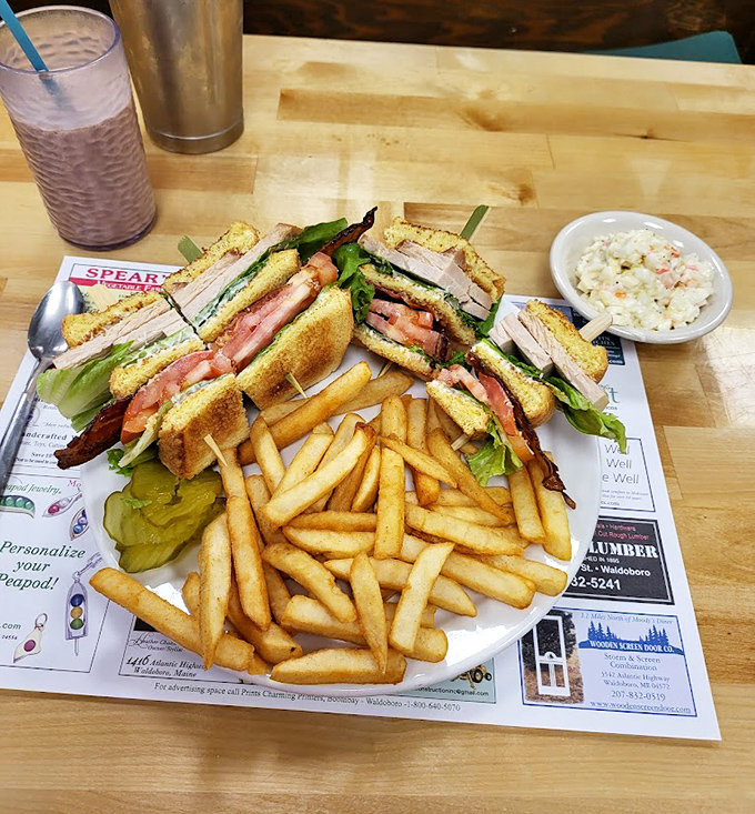 This club sandwich isn't just lunch, it's architecture &ndash; perfectly stacked layers creating the golden ratio of deli perfection.