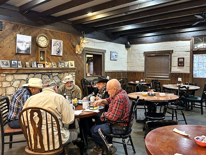 Morning gatherings of locals have made Rock Springs a community institution where stories flow as freely as the coffee.