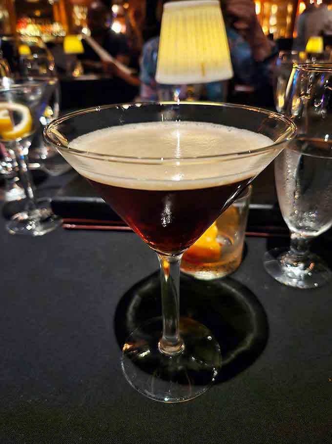 An espresso martini that delivers the perfect finale&mdash;silky, potent, and topped with three perfect coffee beans, it's dessert and nightcap in one elegant glass.