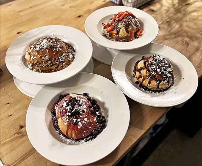 Sweet tooth satisfaction! These grilled cinnamon rolls with their caramelized edges and powdered sugar dusting are worth every delicious calorie.