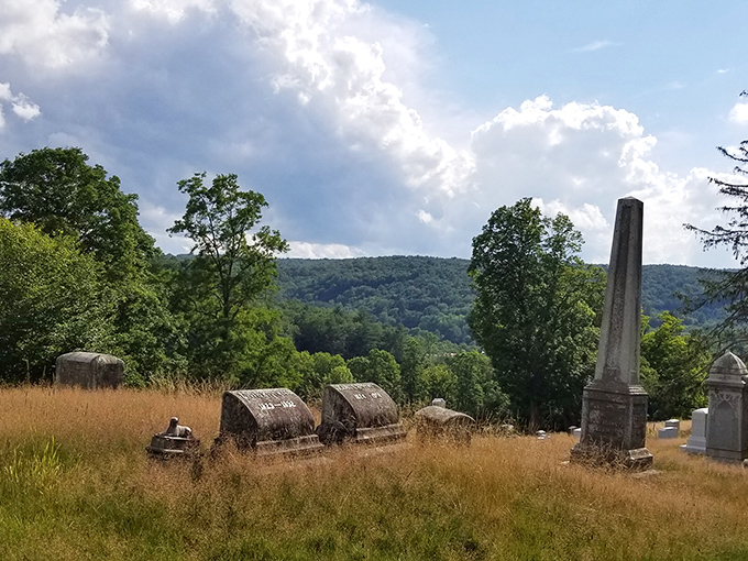 Monuments rise from autumn grass like stone sentinels, each marking lives that once buzzed with the same energy we carry today.