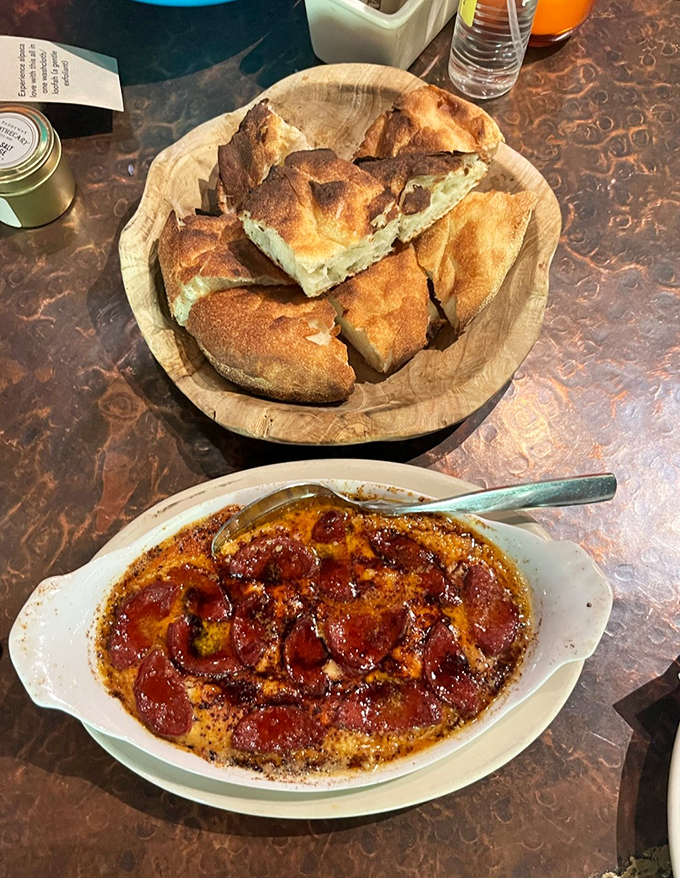 Crispy sujuk sausage adds smoky depth to creamy hummus &ndash; proof that sometimes the simplest combinations create the most profound flavors.