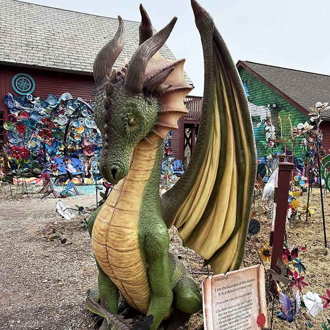 This imposing dragon seems ready to share ancient wisdom, its detailed scales and wings a testament to artistic mastery.