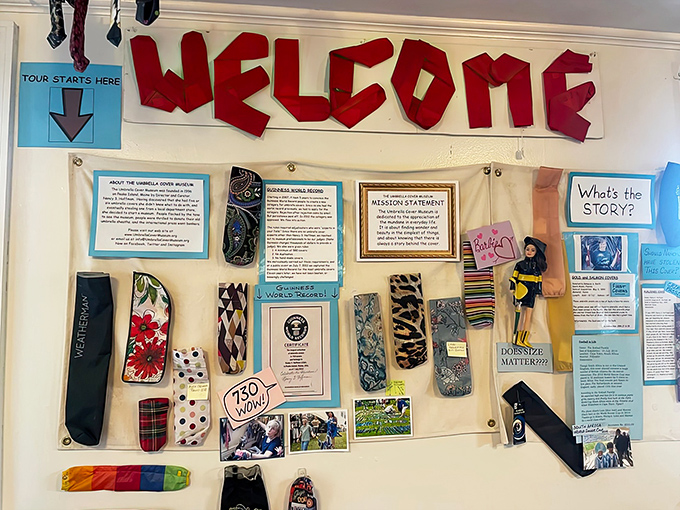 A welcoming wall greets visitors with the museum's mission statement and first exhibits &ndash; setting the tone for this celebration of the mundane.