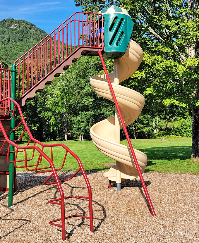 Childhood joy spirals down in technicolor &ndash; Branbury's playground proves fun doesn't need batteries.