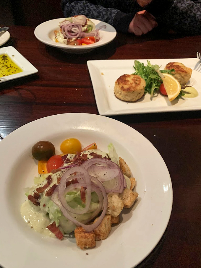 Who said salads were boring? This plate's got more rings than a circus and more color than a fall foliage tour.