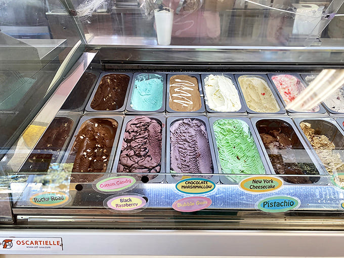 A rainbow of flavors awaits your spoon. From classic vanilla to adventurous concoctions, each scoop promises its own unique journey.