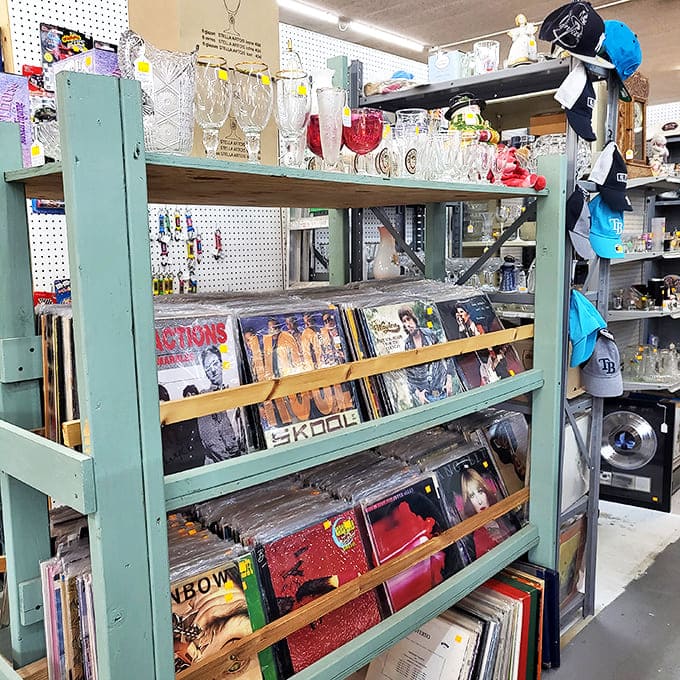 Vinyl wonderland where music lovers can spend hours flipping through history. Each record sleeve tells two stories: the music inside and its journey here.