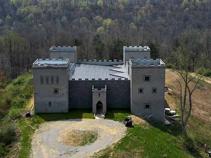 Suburban life, medieval style. This private castle proves that sometimes, the American dream comes with battlements and turrets.