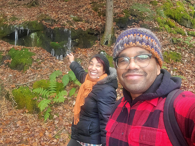 Joy personified! Nothing beats the triumphant feeling of conquering a stream crossing without getting your socks wet.